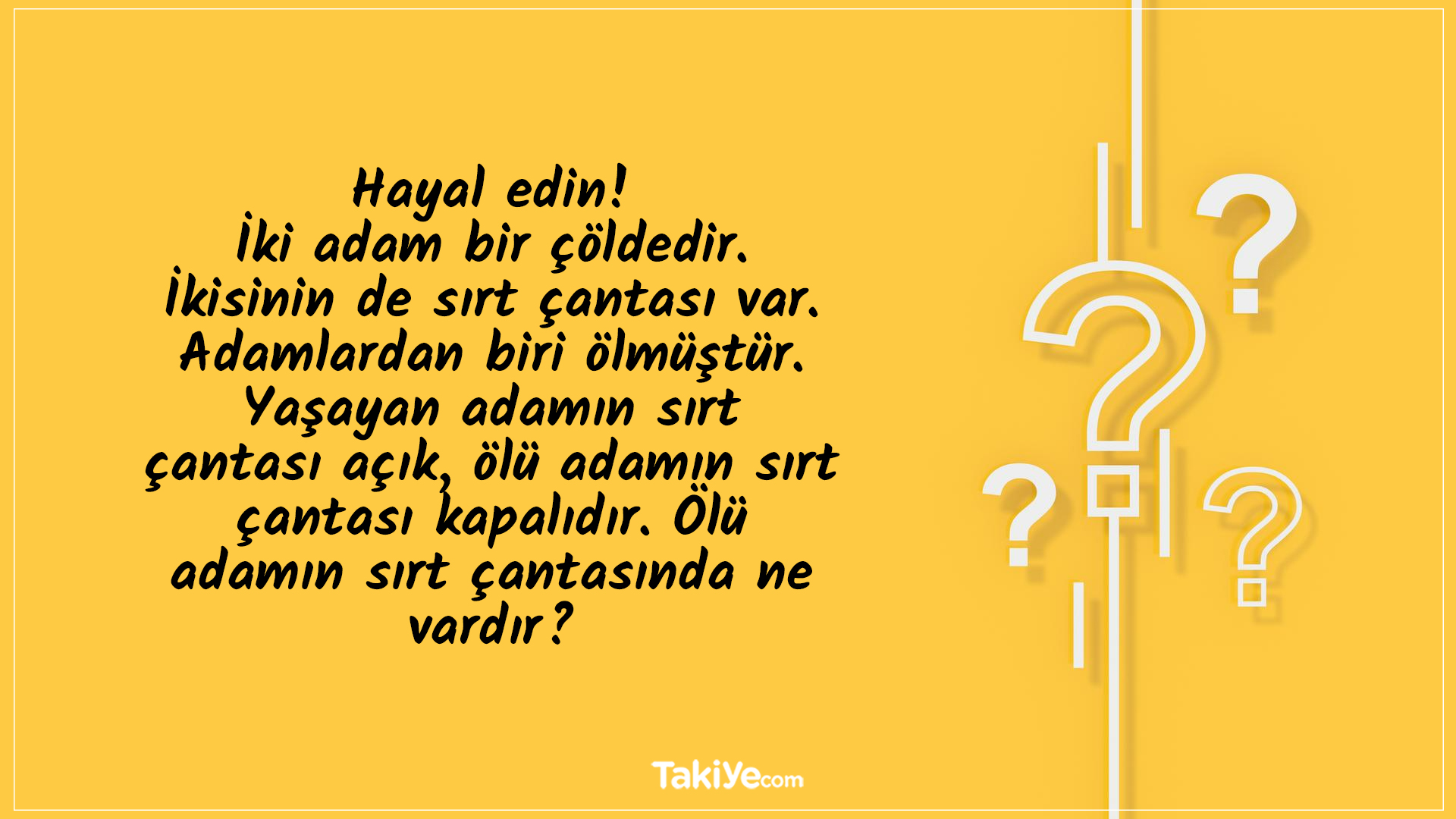 En Komik - Kolay 60 Yeni Bilmece ve Cevapları 2025 - Takiye.com